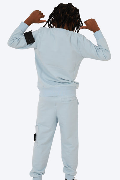 ENSEMBLE ALPHA ENFANT COTON - BLEU CIEL – Alpha